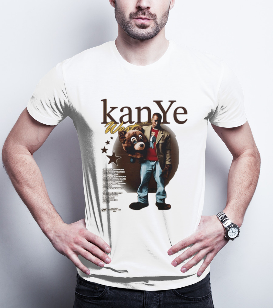 Kanye West Ye College Dropout Late Registration Graduation Albums Bear T-Shirt