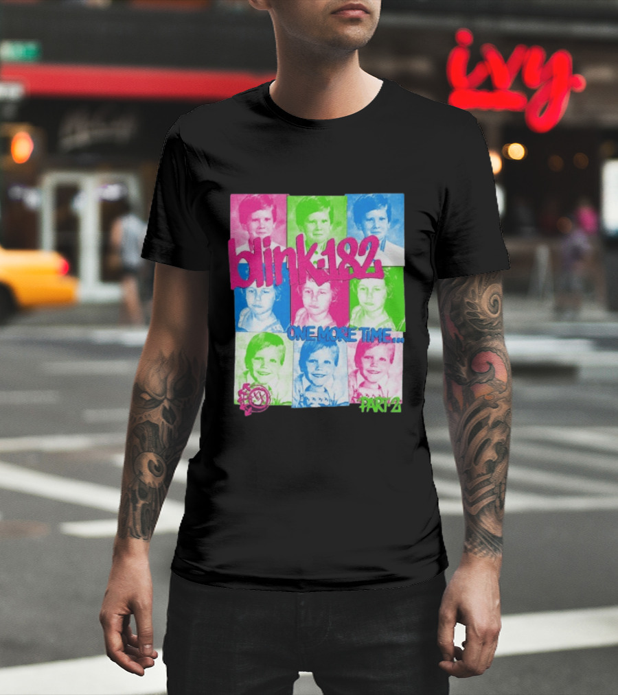 Blink 182 One More Time Tour Part 2 Retro Childhood Photo Collage T-Shirt