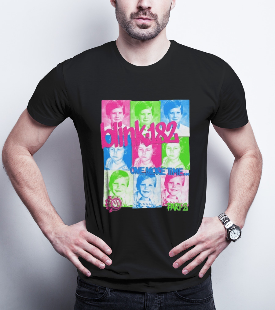Blink 182 One More Time Tour Part 2 Retro Childhood Photo Collage T-Shirt