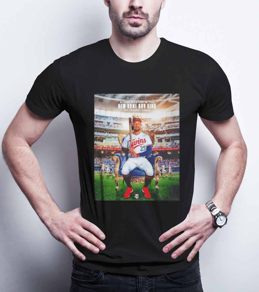 Byron Buxton New Home Run King Target Field Minnesota Twins 25 Throne Crown T-Shirt