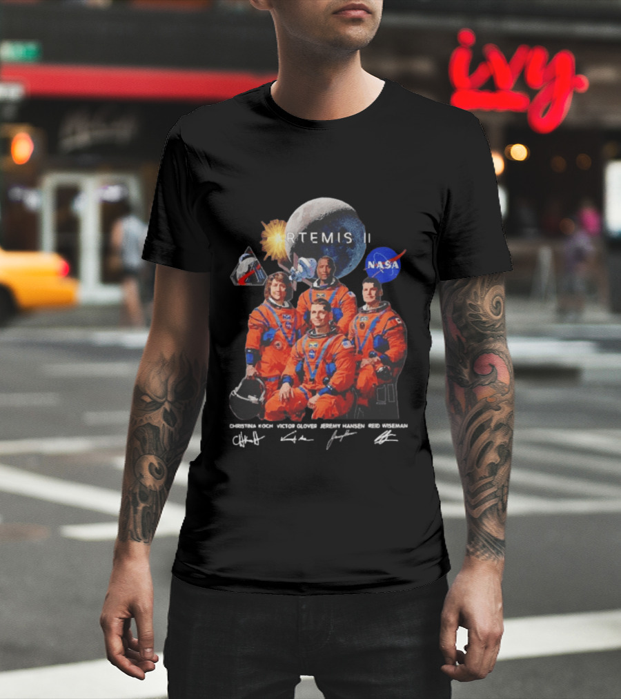 NASA Artemis II Christina Victor Jeremy Reid Astronaut Crew Moon Mission T-Shirt