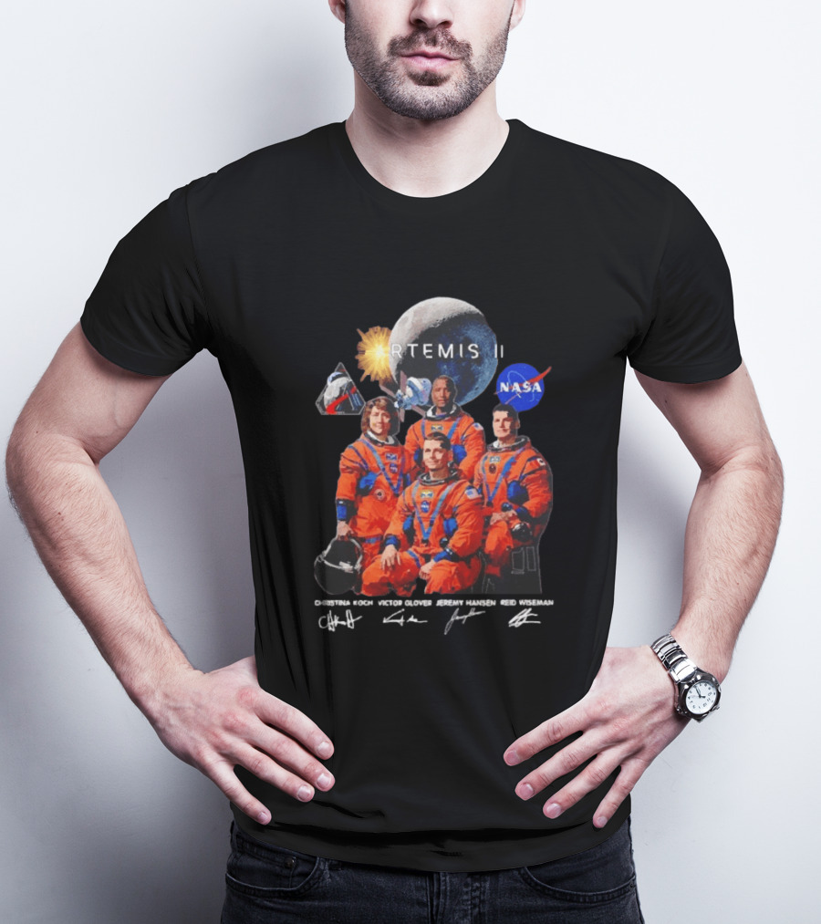 NASA Artemis II Christina Victor Jeremy Reid Astronaut Crew Moon Mission T-Shirt