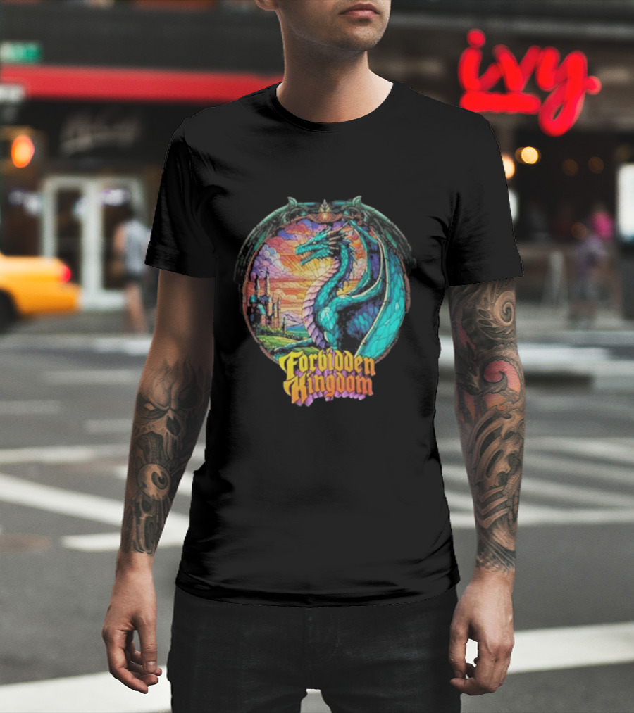 Forbidden Kingdom 2026 Divine Dragon Stained Glass Castle Fantasy T-Shirt