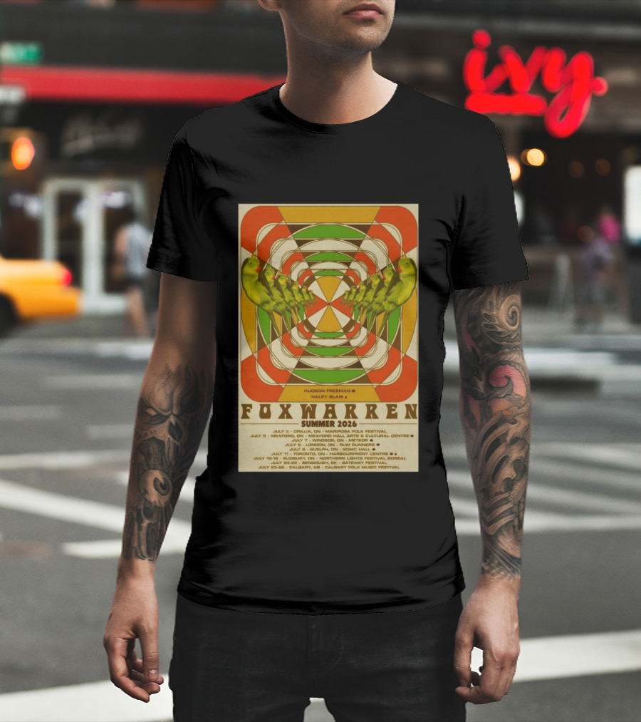 Foxwarren Summer 2026 Tour Hudson Freeman Haley Blais Mariposa Meaford Banff Toronto Calgary T-Shirt