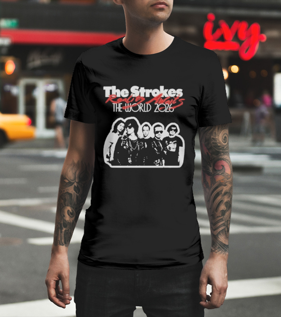 The Strokes Reality Awaits The World 2026 Tour T-Shirt