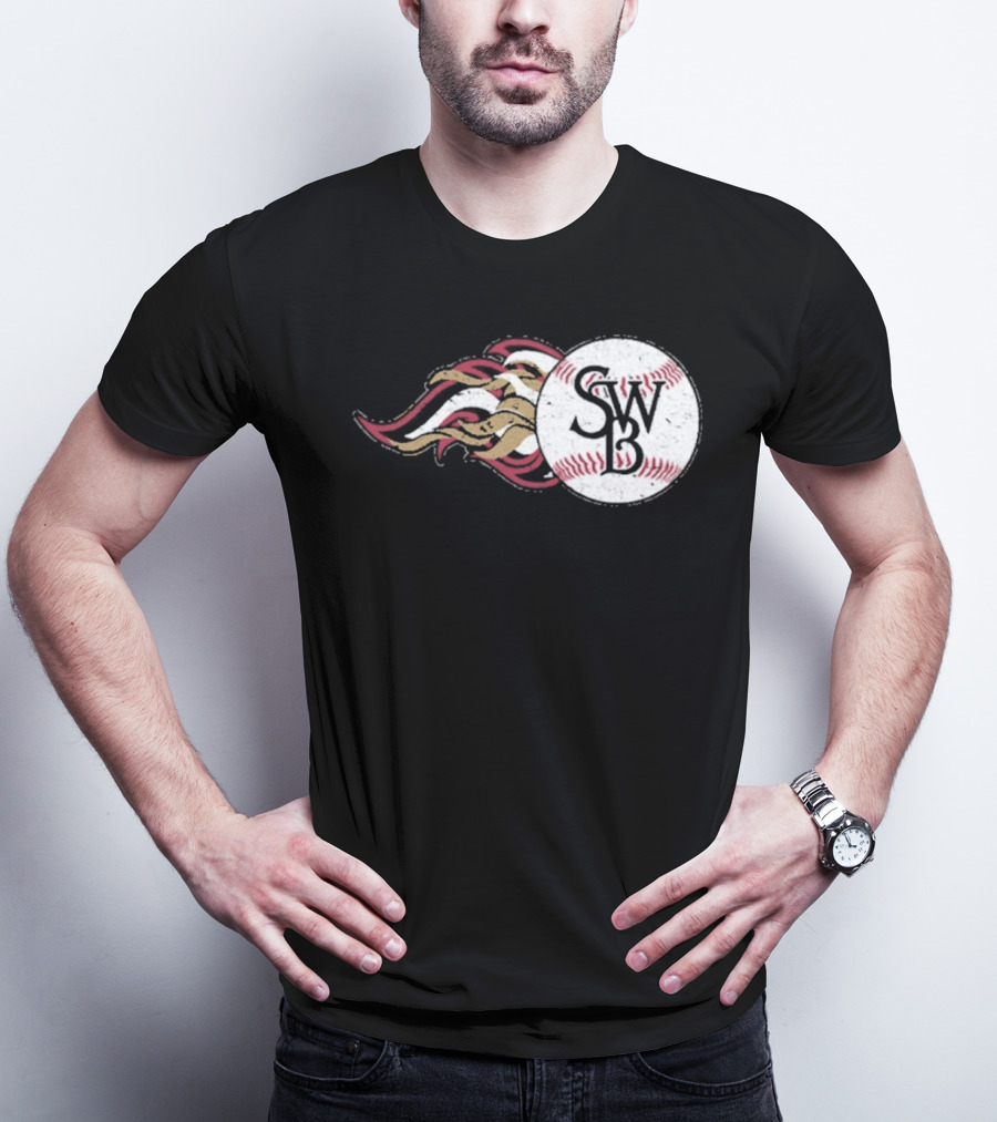 Scranton Wilkes Barre RailRiders SWB Baseball Fireball T-Shirt