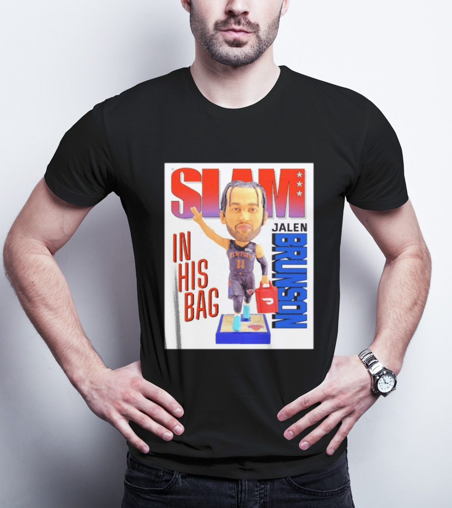 Slam Jalen Brunson New York Knicks In His Bag Big Bobblehead T-Shirt