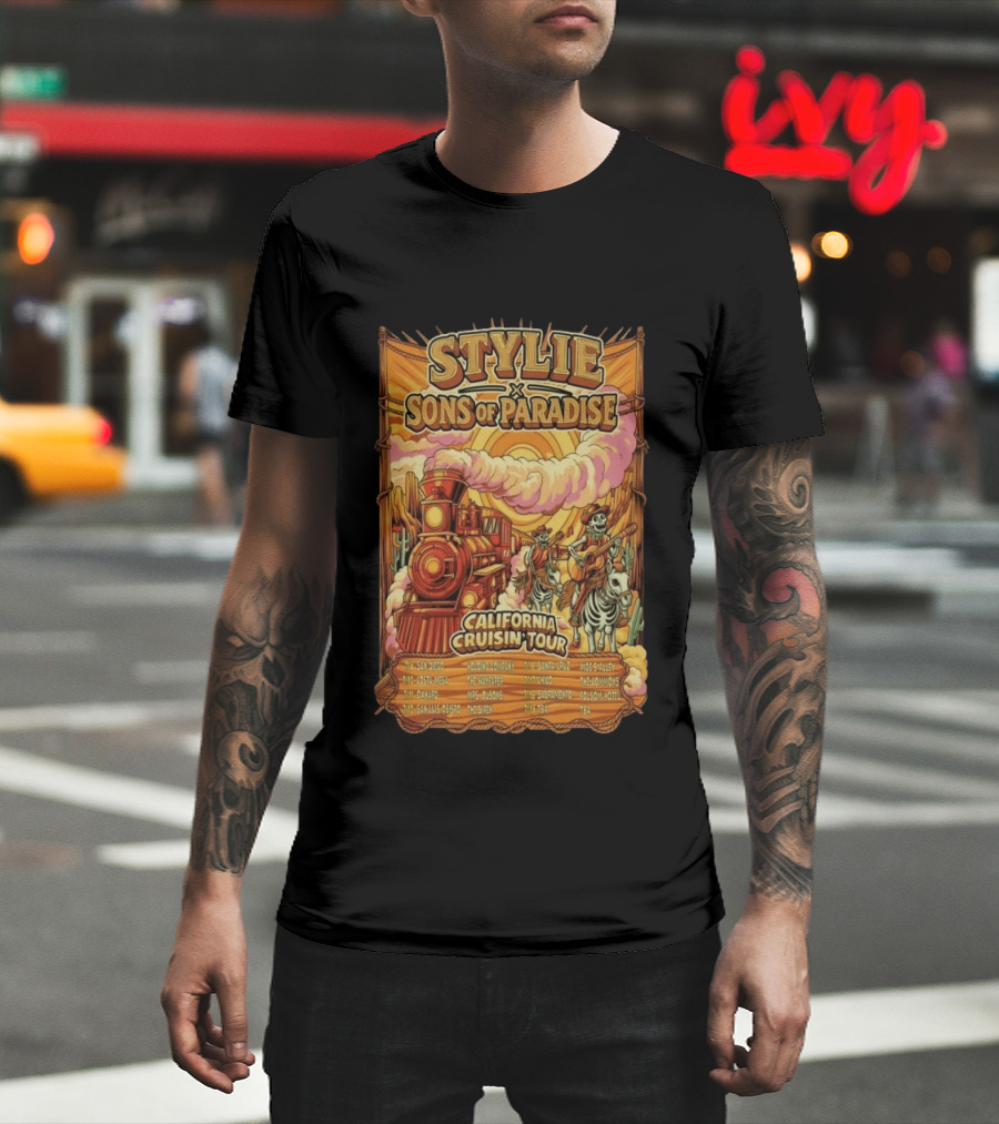 Stylie And Sons Of Paradise California Cruisin 2026 Tour T-Shirt