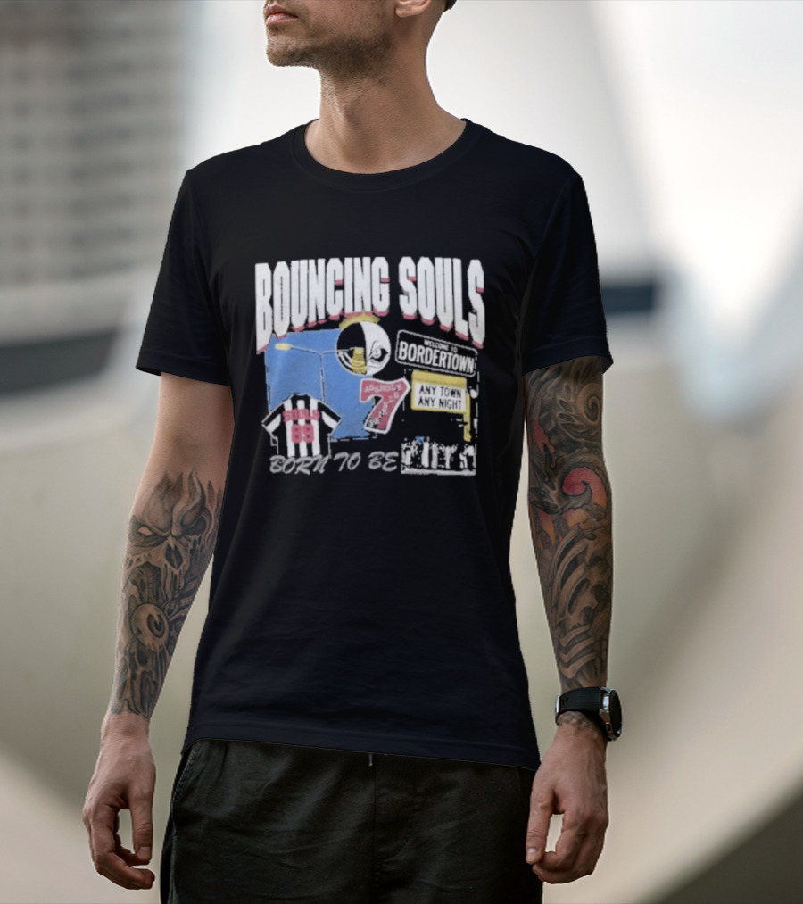 Bouncing Souls Born To Be Collage Highway New Jersey 77 T-Shirt