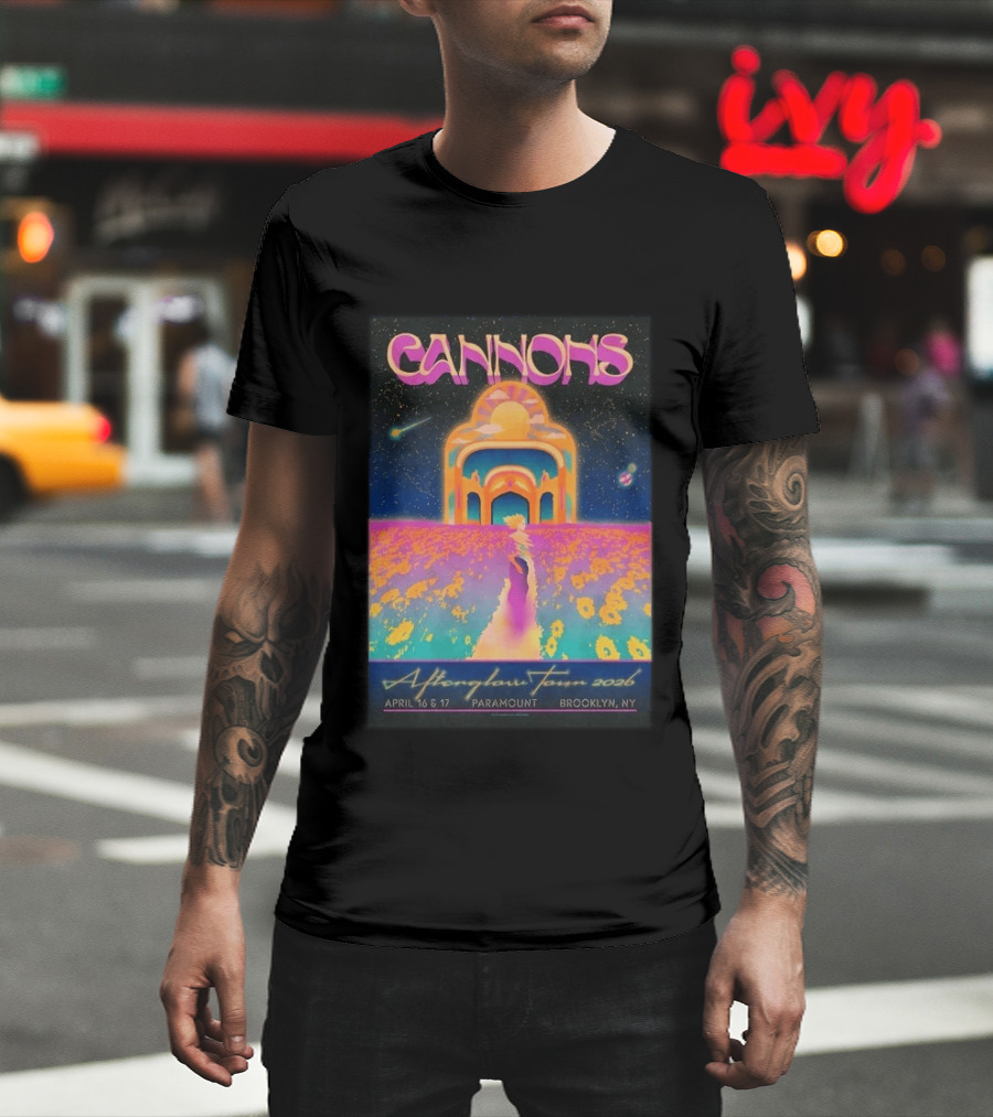 Cannons Afterglow Tour 2026 April 16 17 Paramount Brooklyn NY T-Shirt