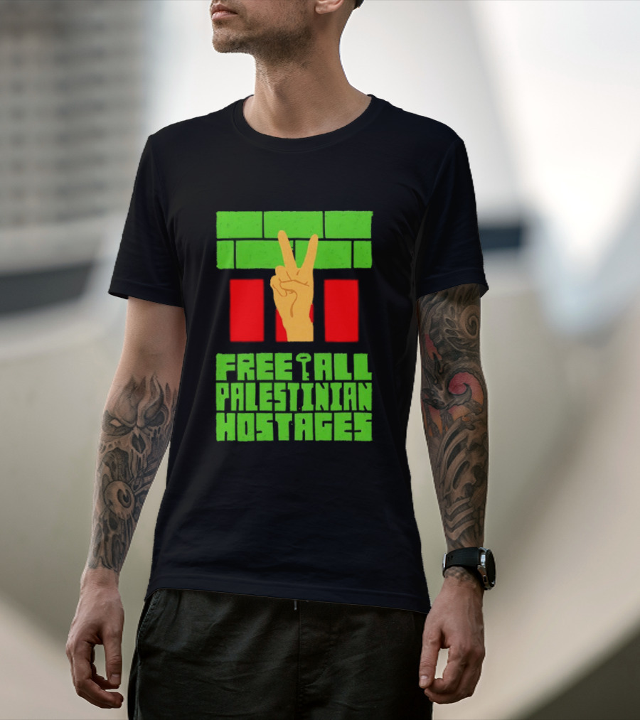 Celebrate Freedom Free All Palestinian Hostages Victory Hand T-Shirt