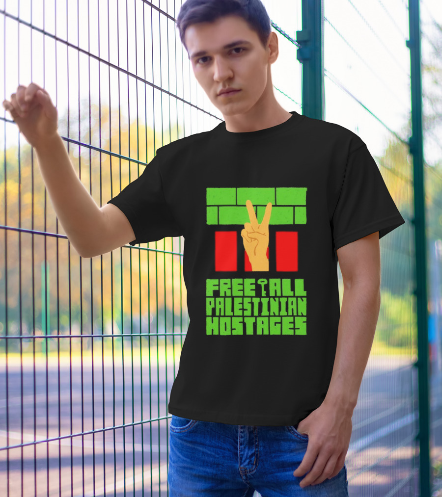Celebrate Freedom Free All Palestinian Hostages Victory Hand T-Shirt