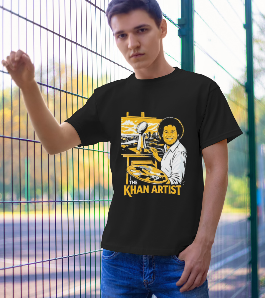 The Khan Artist Pittsburgh Draft Football Trophy Painter T-Shirt