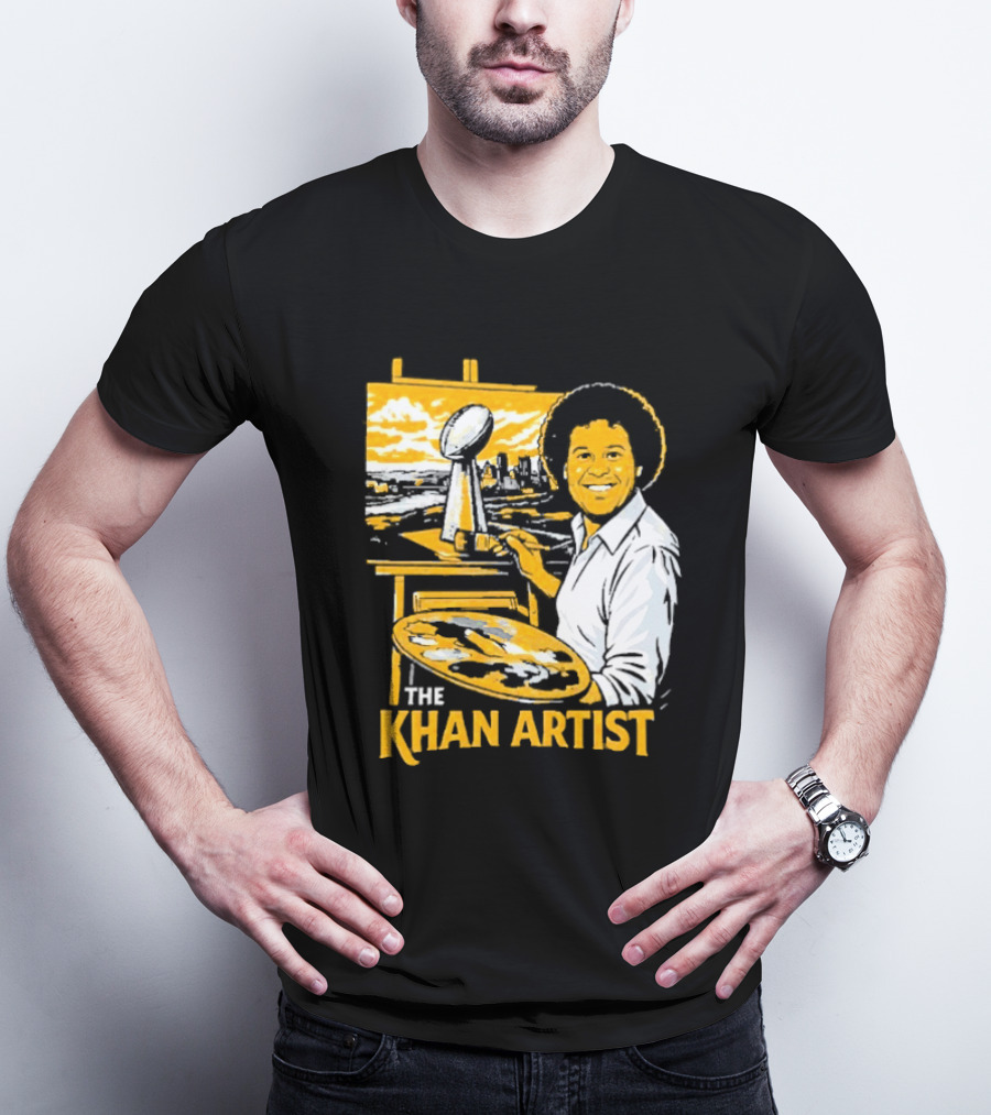 The Khan Artist Pittsburgh Draft Football Trophy Painter T-Shirt