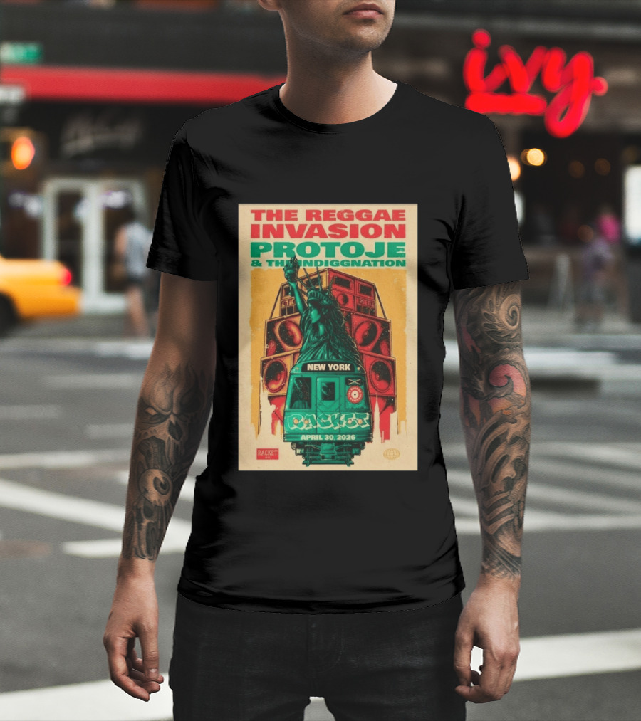 The Reggae Invasion Protoje Indiggnation New York April 30 2026 T-Shirt