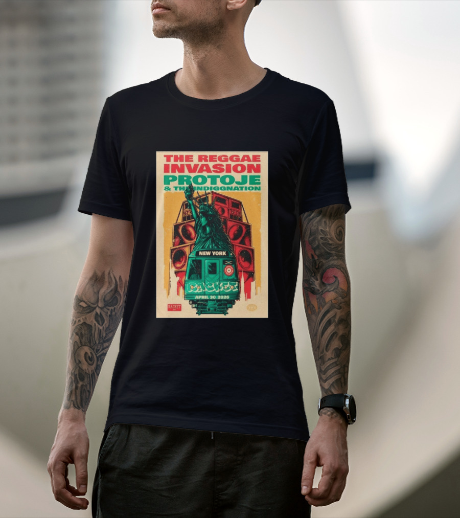 The Reggae Invasion Protoje Indiggnation New York April 30 2026 T-Shirt