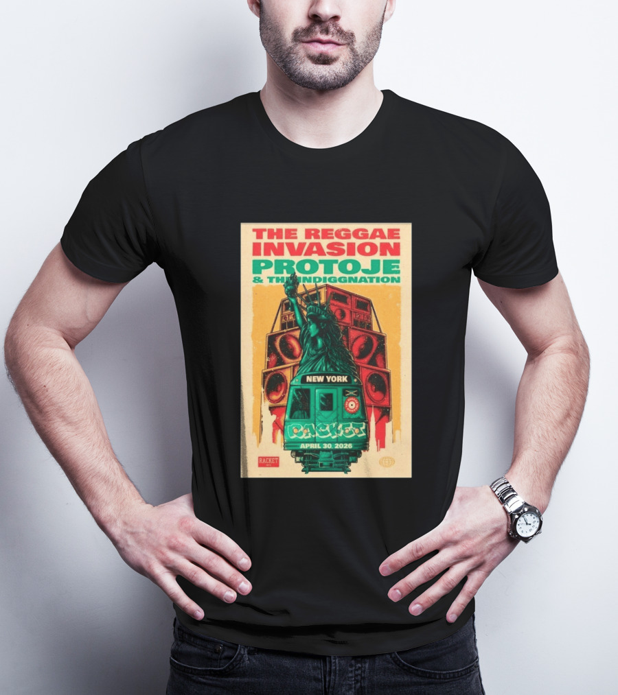 The Reggae Invasion Protoje Indiggnation New York April 30 2026 T-Shirt