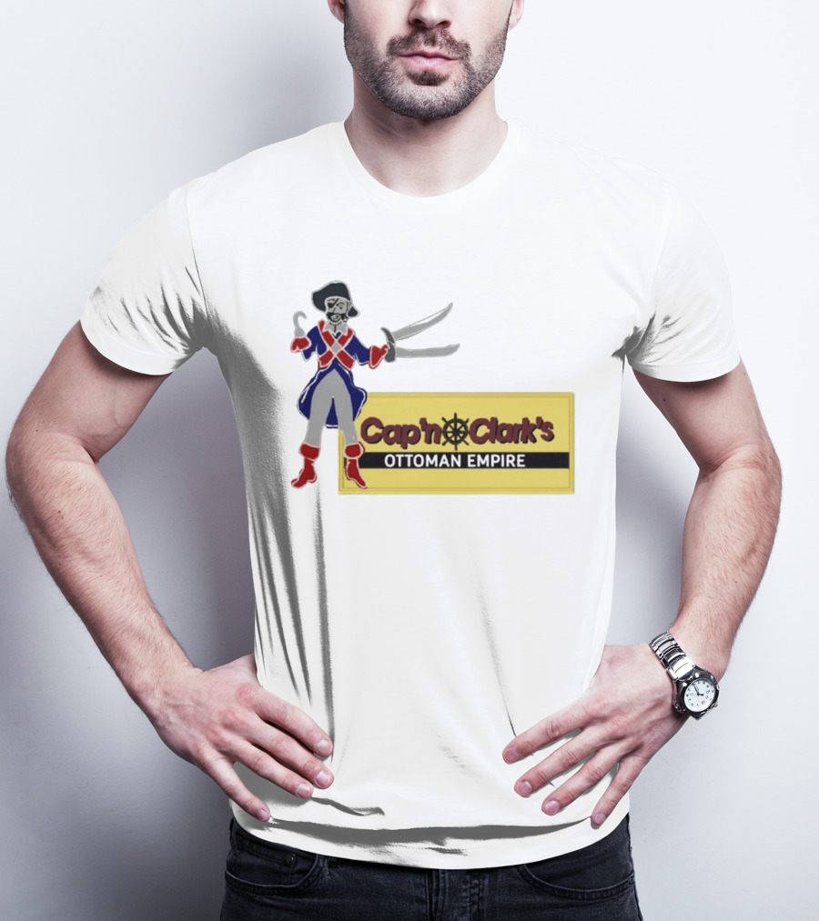 Cap'n Clark's Ottoman Empire Pirate With Crossed Swords T-Shirt