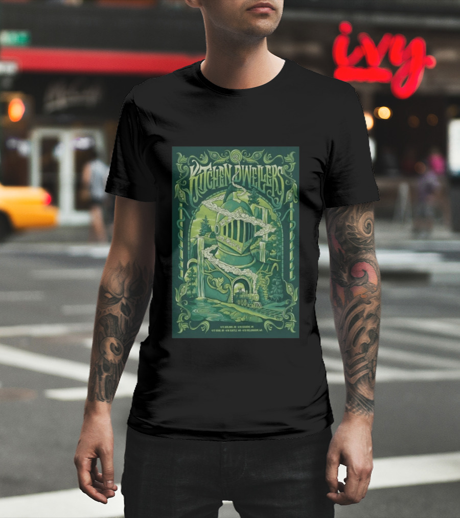 Kitchen Dwellers April 2026 Tour With Train And Nature T-Shirt