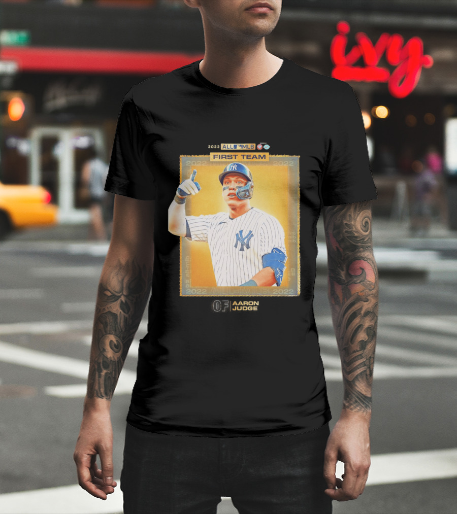 Aaron Judge 2022 All MLB First Team Yankees Player Recognition T-Shirt