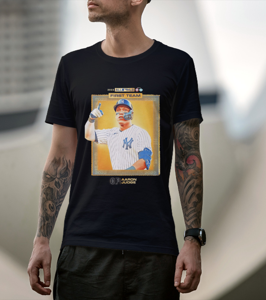 Aaron Judge 2022 All MLB First Team Yankees Player Recognition T-Shirt