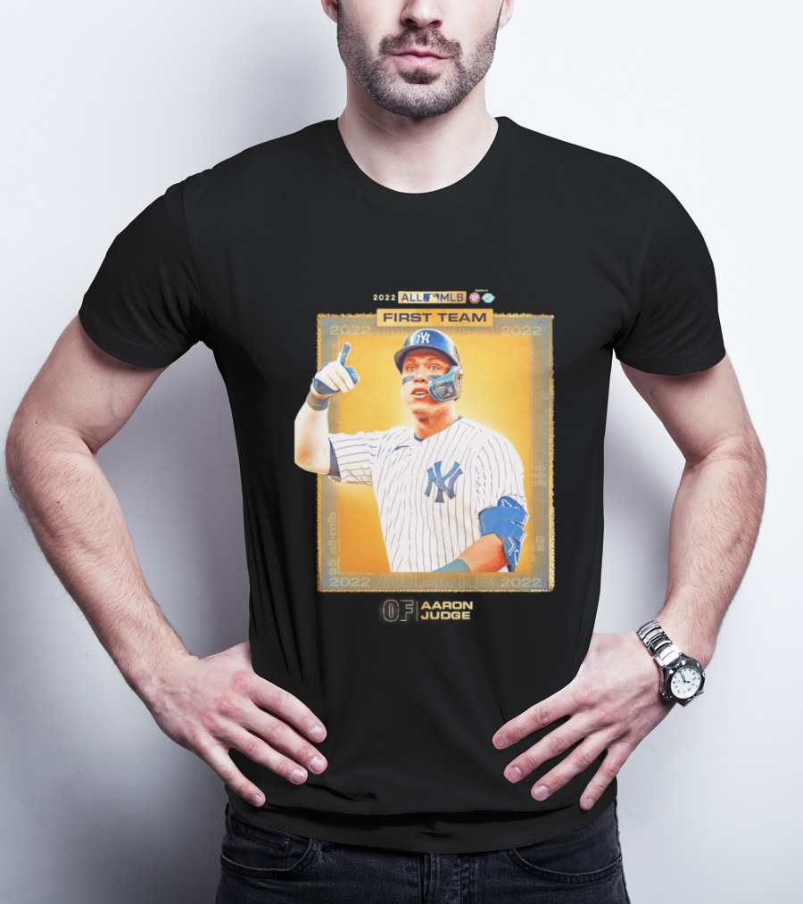 Aaron Judge 2022 All MLB First Team Yankees Player Recognition T-Shirt