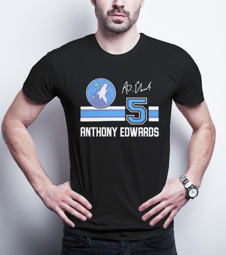 Anthony Edwards Minnesota Timberwolves 5 NBA Signature T-Shirt