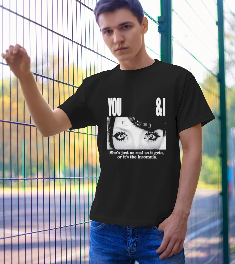 Lucy Bedroque You & I She's Just As Real As It Gets Or It's The Insomnia Black T-Shirt