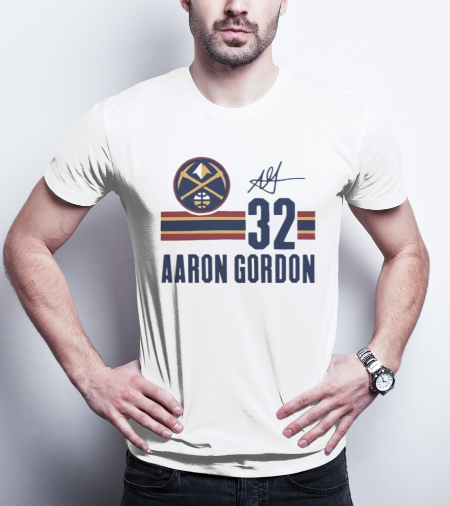 Aaron Gordon Denver Nuggets NBA 32 Basketball Signature T-Shirt