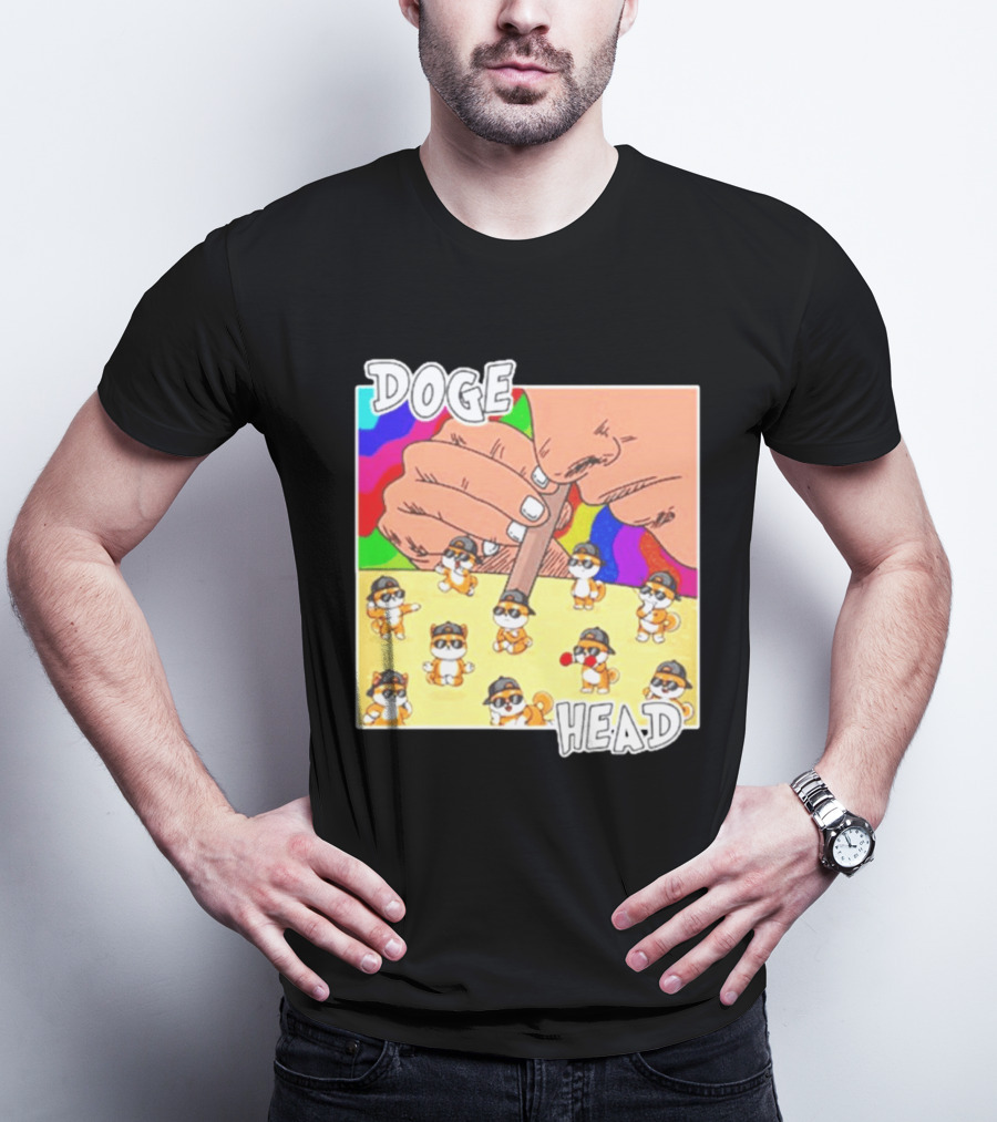Doge Head Meme Cartoon With Dogs And Sunglasses T-Shirt
