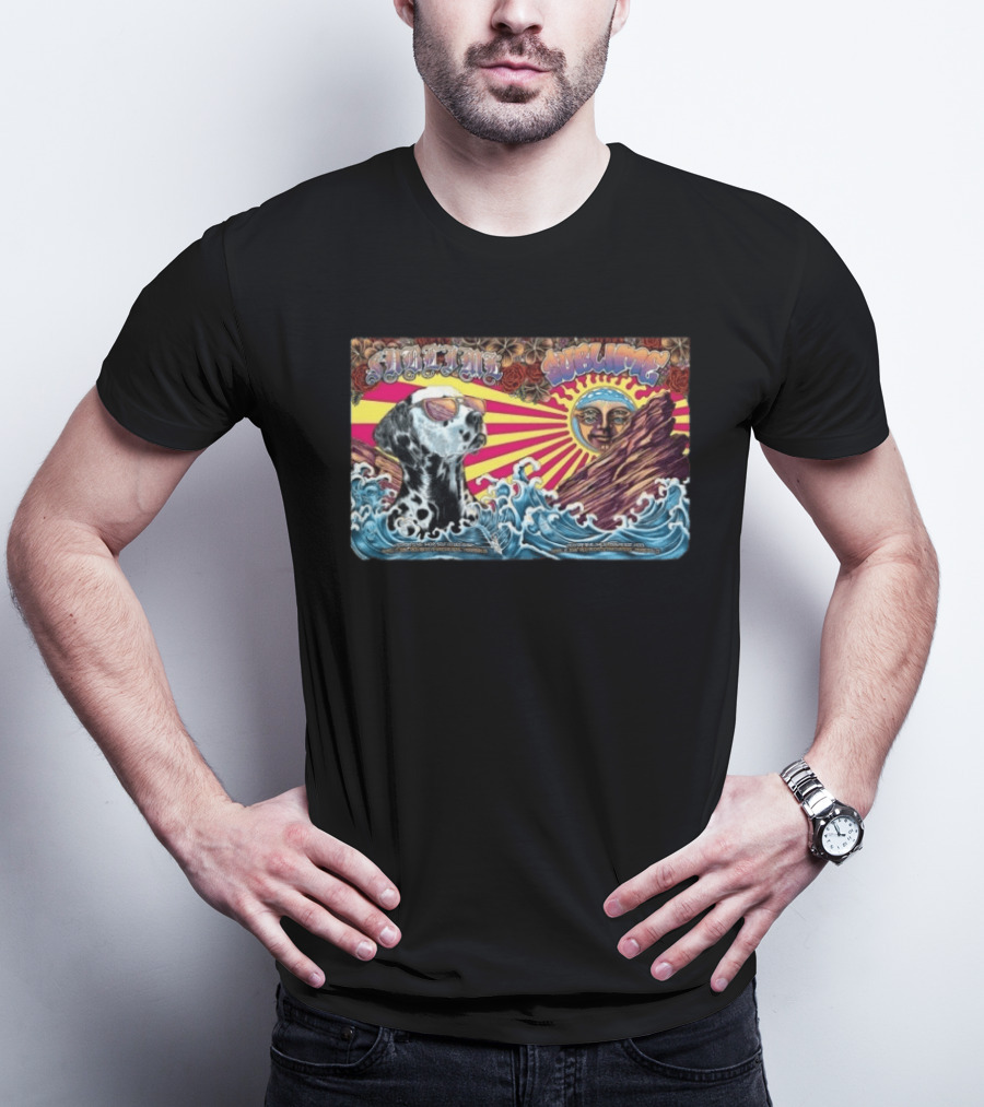 Sublime Red Rocks 2026 Dog Waves Sunburst Psychedelic T-Shirt