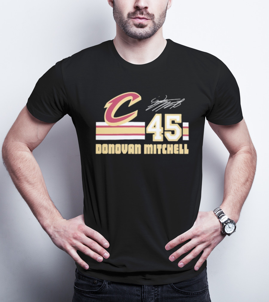 Cleveland Cavaliers Donovan Mitchell 45 Signature NBA T-Shirt