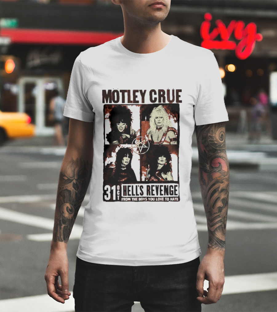 Motley Crue Hell's Revenge 31 Oct From The Boys You Love To Hate Flyer T-Shirt