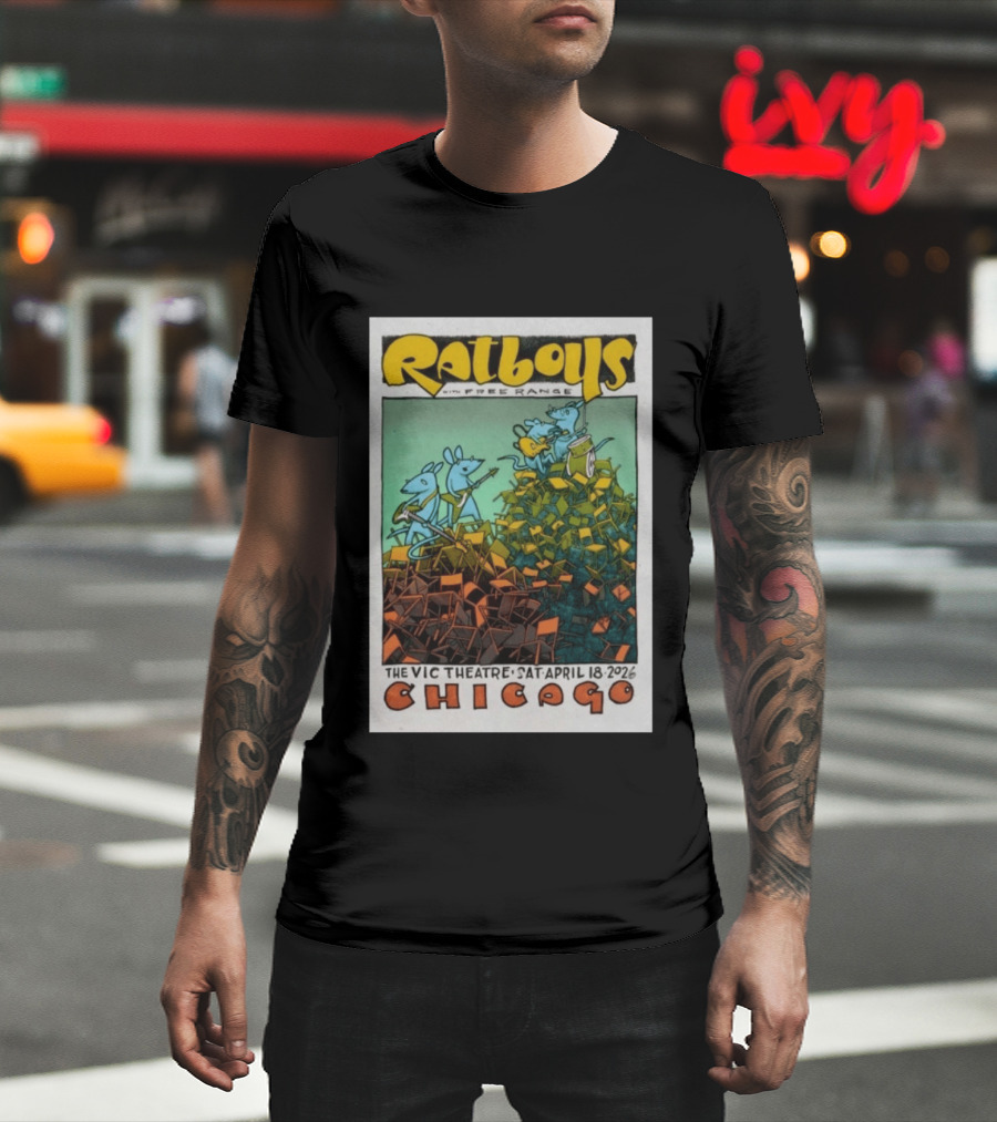Ratboys Free Range April 18 2026 Vic Theatre Chicago Concert T-Shirt