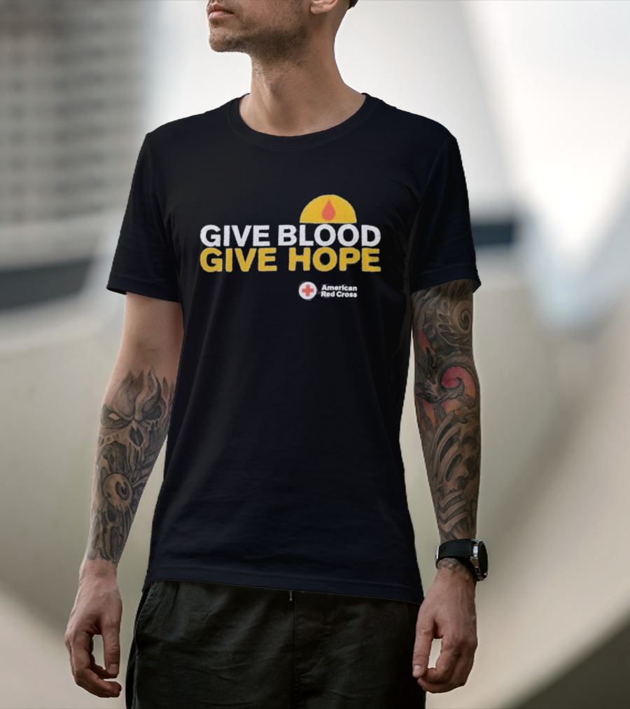 Give Blood Give Hope American Red Cross Support Initiative T-Shirt