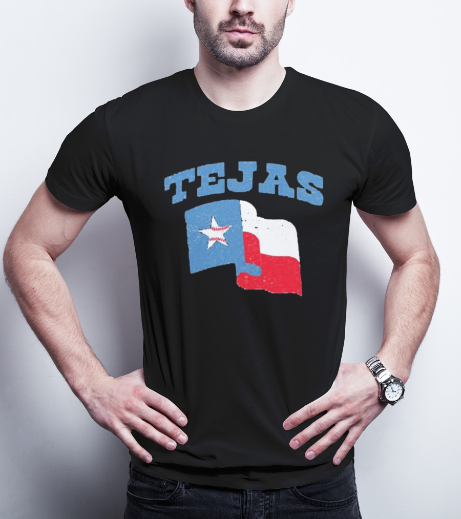 TEJAS Texas Flag With Baseball Star T-Shirt