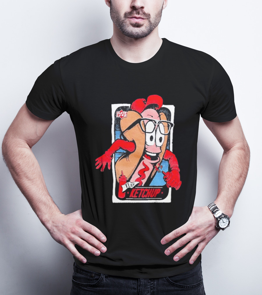 Cleveland Hot Dog Character Glasses Team Ketchup T-Shirt