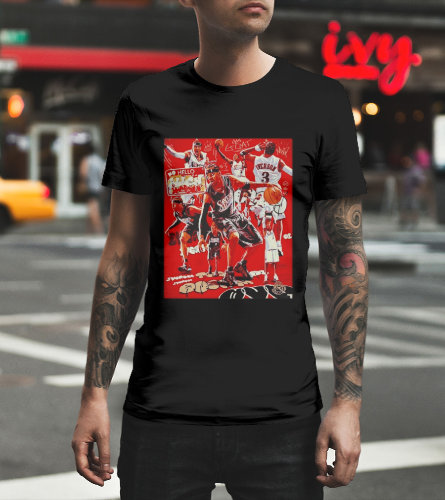 Allen Iverson Philadelphia 76ers NBA Hall Of Famer Iconic Collage 3 Jersey MVP Greatest 01 T-Shirt