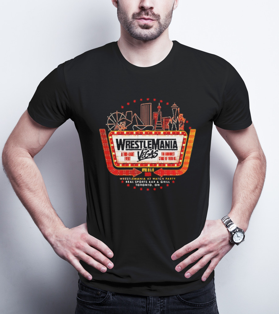 WrestleMania Vegas Skyline Party Fremont St WWE WrestleMania 42 T-Shirt