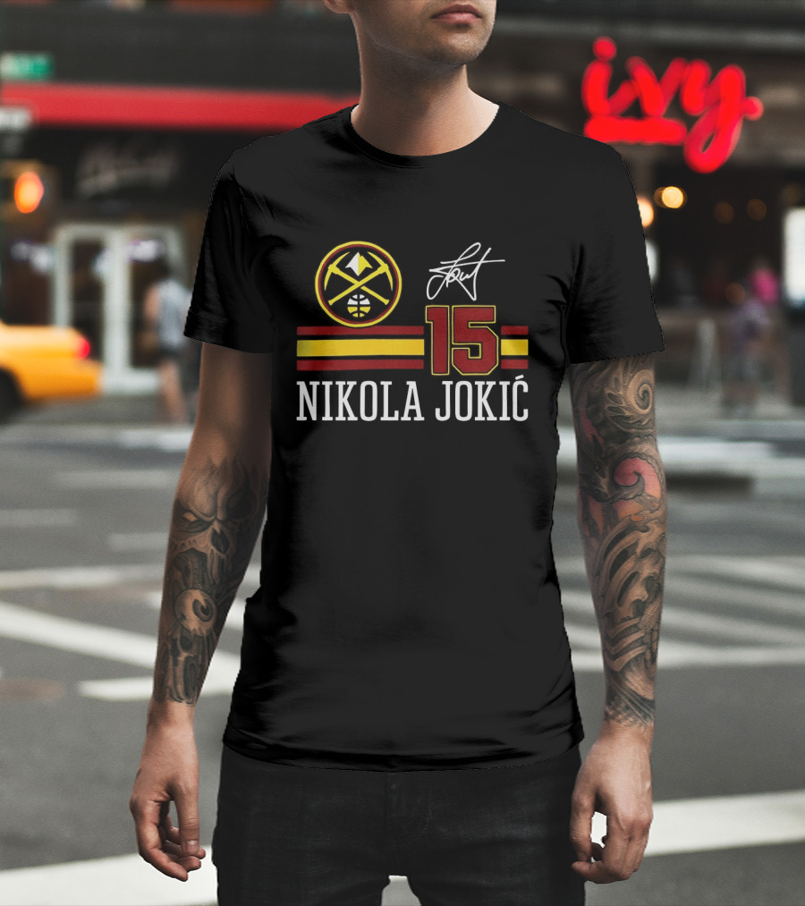 Nikola Jokić 15 Denver Nuggets NBA Signature T-Shirt