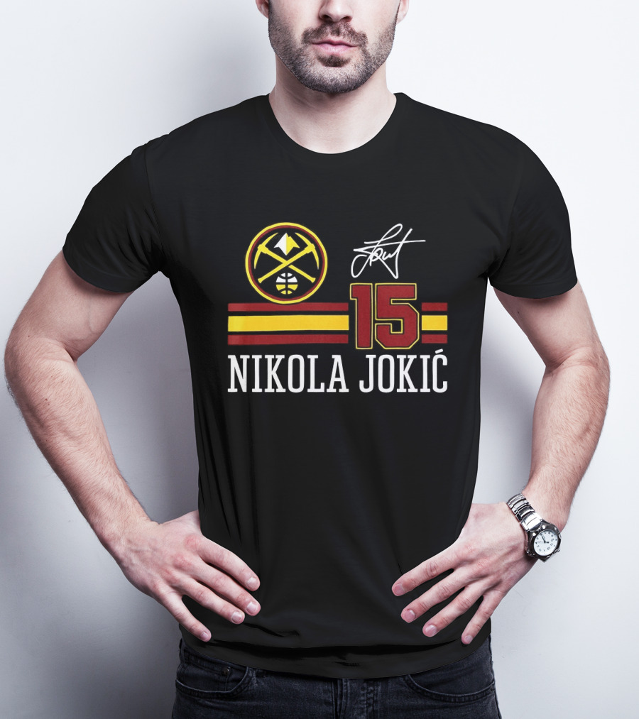 Nikola Jokić 15 Denver Nuggets NBA Signature T-Shirt