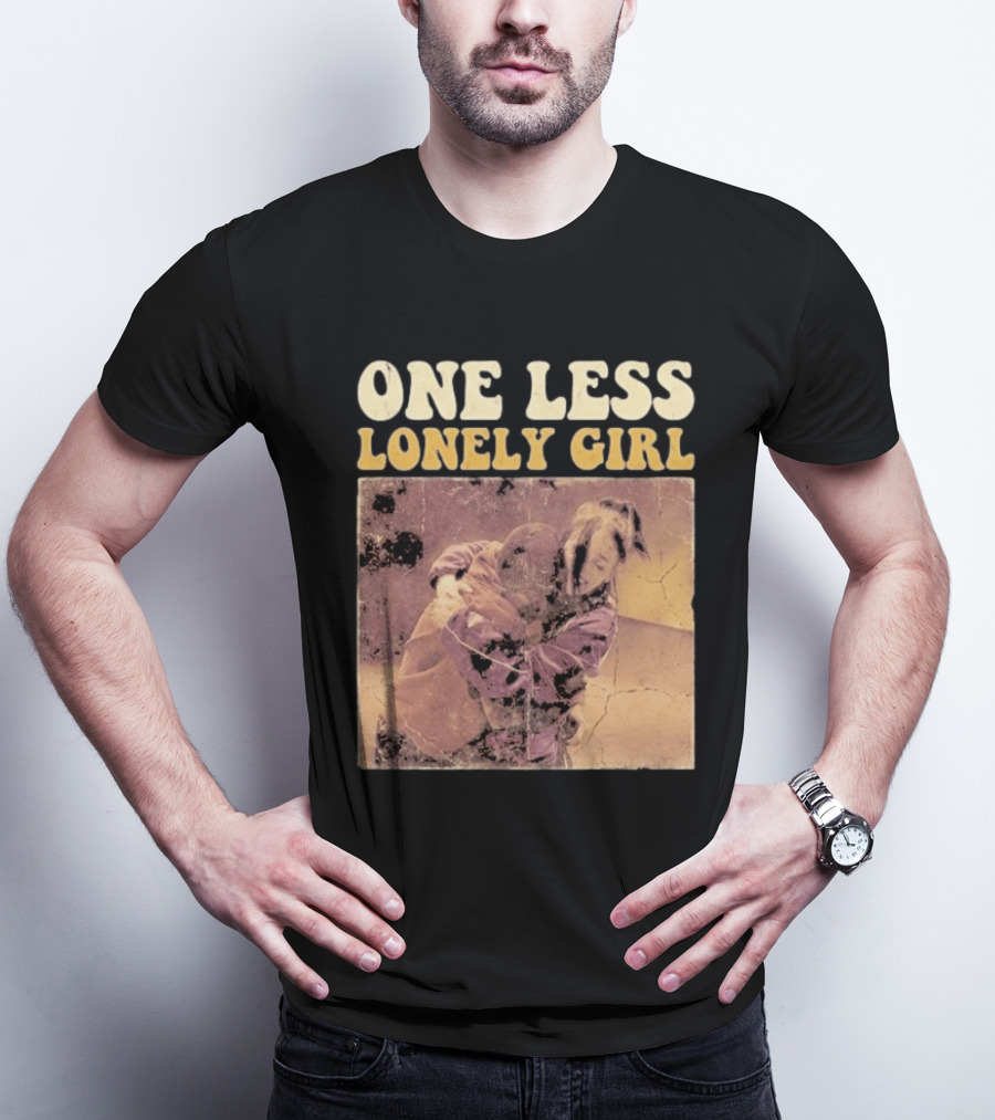 Billie Eilish Justin Bieber One Less Lonely Girl Vintage Style Hug Scene T-Shirt