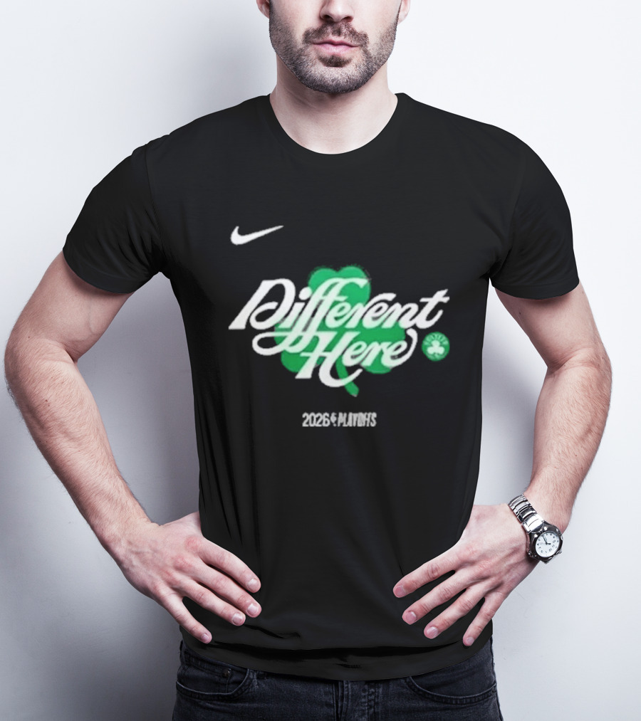 Nike Boston Celtics Different Here 2026 Clover T-Shirt