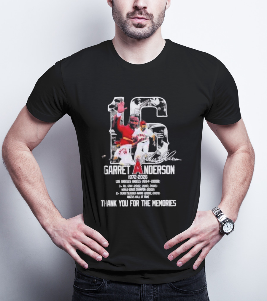 Garret Anderson 1972 2026 Los Angeles Angels Thank You For The Memories T-Shirt