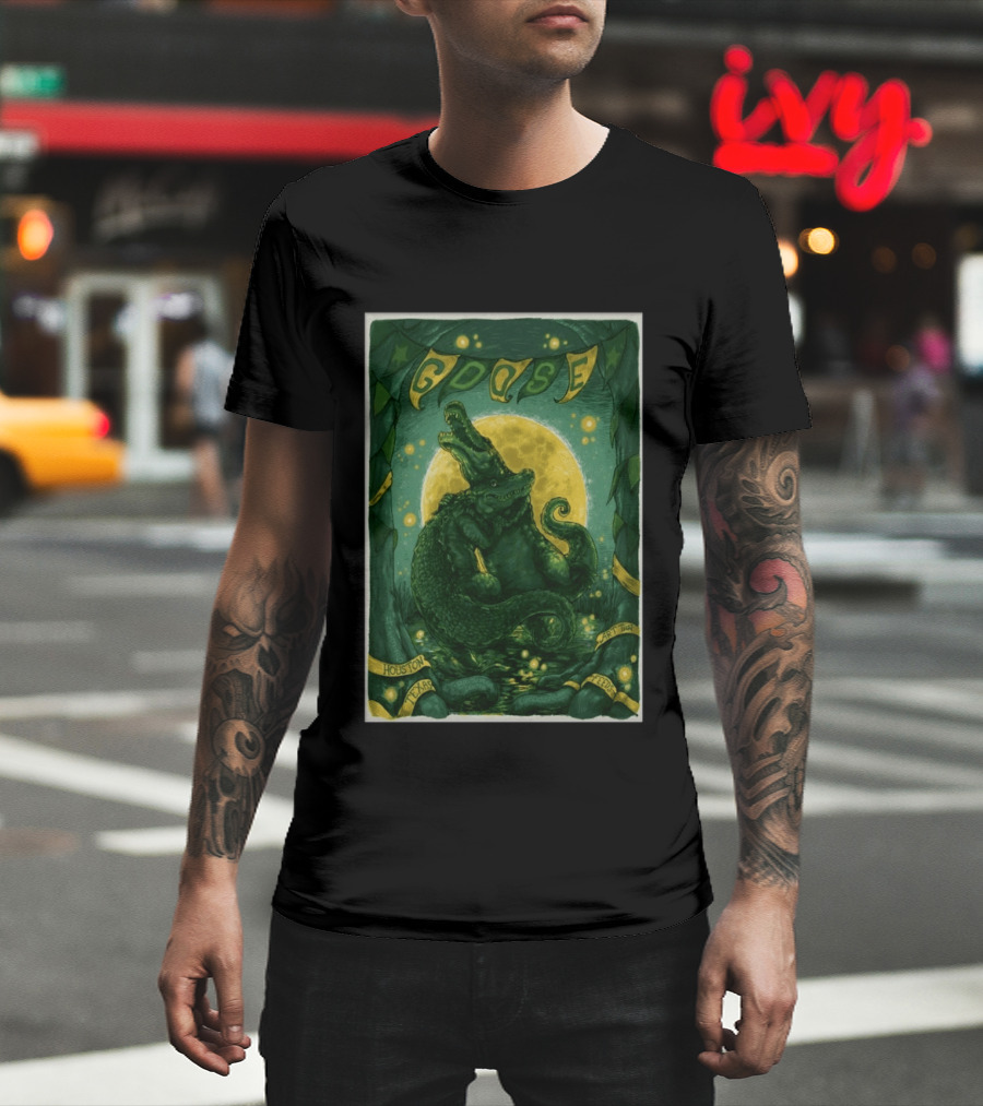 Goose Bayou Music Center Houston Texas April 23 2026 Featuring Alligator And Moon T-Shirt
