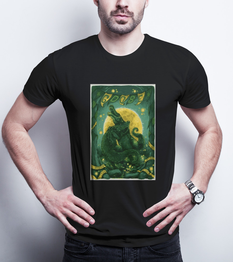 Goose Bayou Music Center Houston Texas April 23 2026 Featuring Alligator And Moon T-Shirt