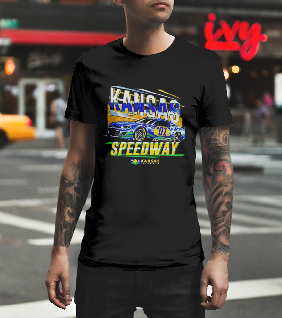 Kansas Speedway 01 Car Racing Wheatfield NASCAR T-Shirt