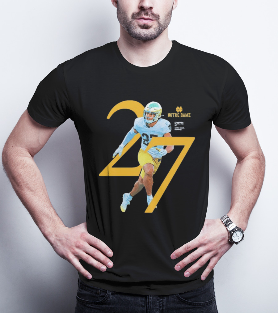 Kyngstonn Viliamu Asa 27 Notre Dame Fighting Irish Football Player T-Shirt