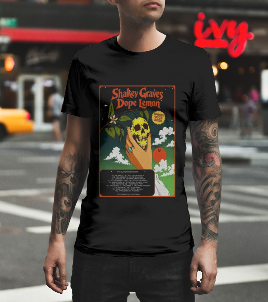 Shakey Graves Dope Lemon Summer Tour 2026 With Texino Support T-Shirt