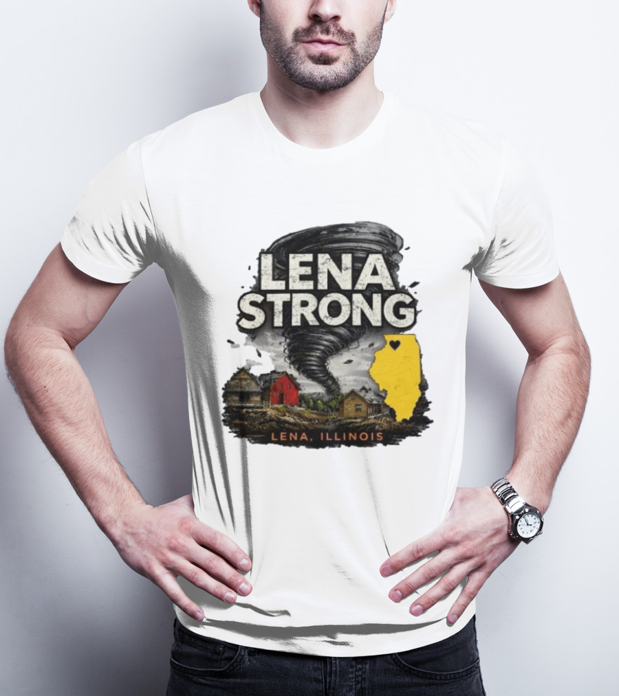 Lena Strong Illinois Tornado Heart Support T-Shirt